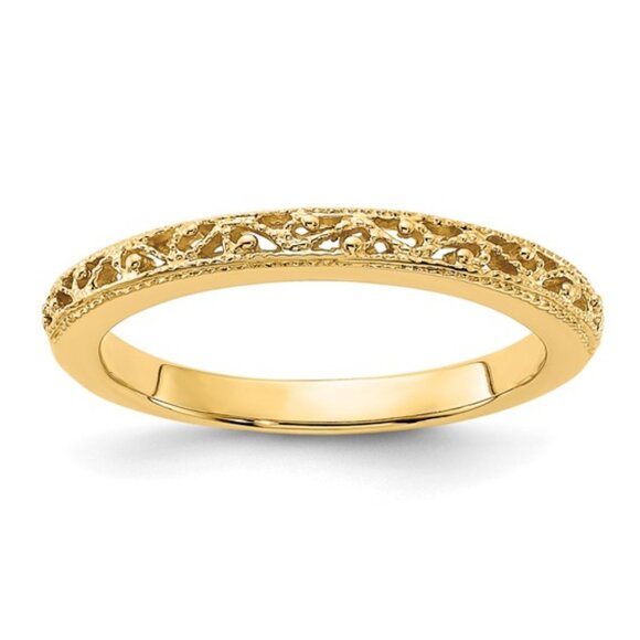 Prime Jewelry 269 | Jewelry | 4k Yellow Gold Wedding Band Ring Filigree ...